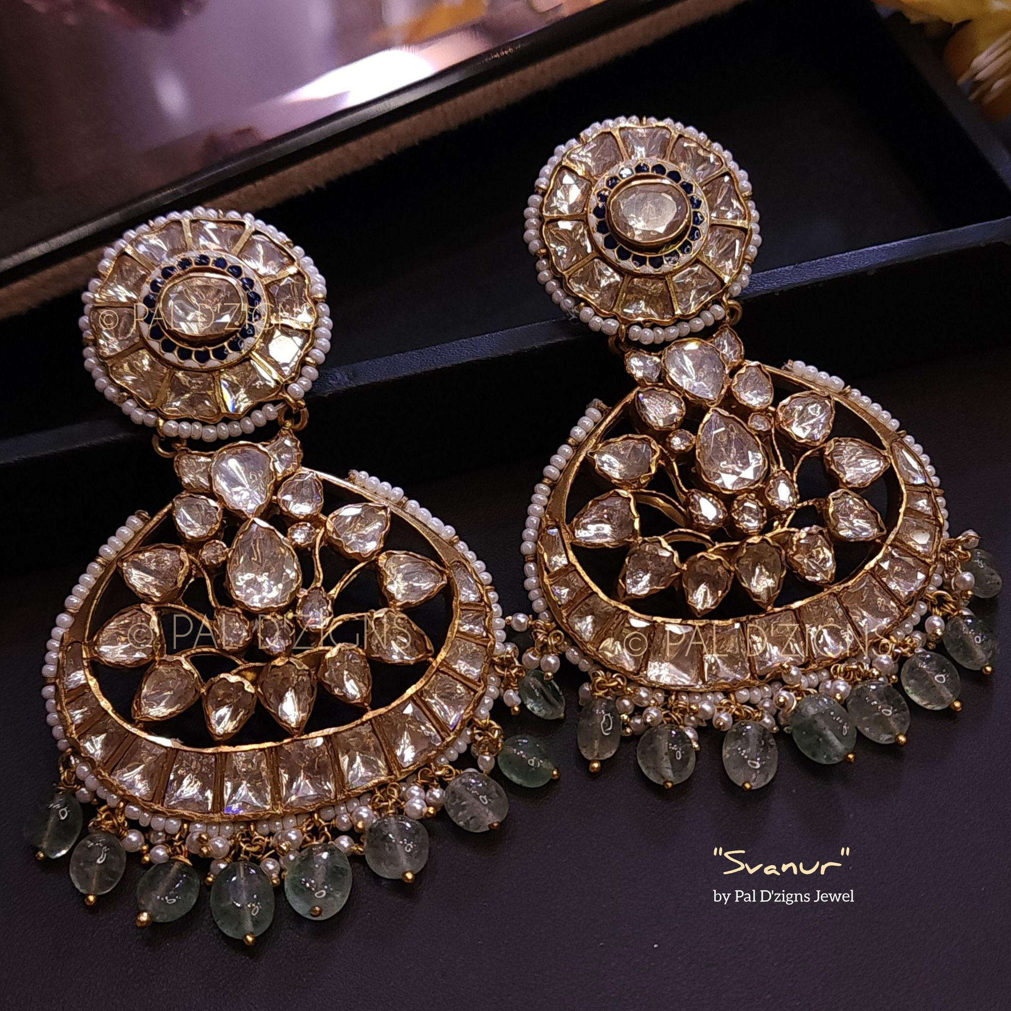 Svanur moissanite polki earring