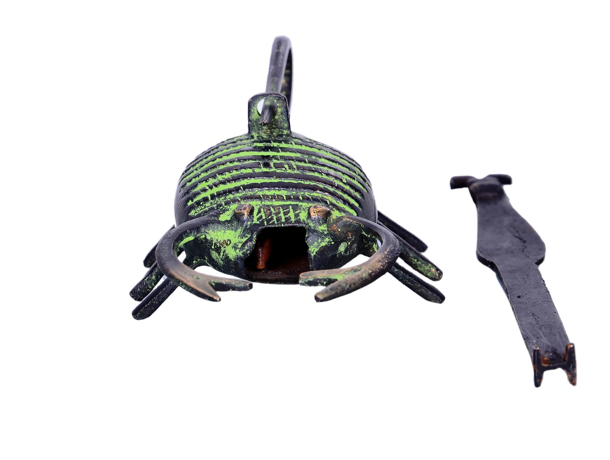 Brass Antique Finish Lock (Padlock) and Key in Unique Scorpion Design ...