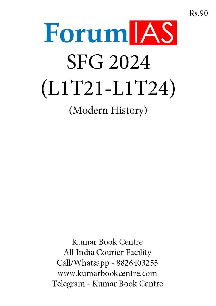 (Set) Forum IAS SFG Test 2024 - Level 1 Test 21 to 24 (Modern History ...