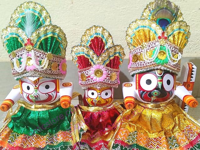 Jagannath Balabhadra Subhadra Puja Pagadi Dress 4 Inch