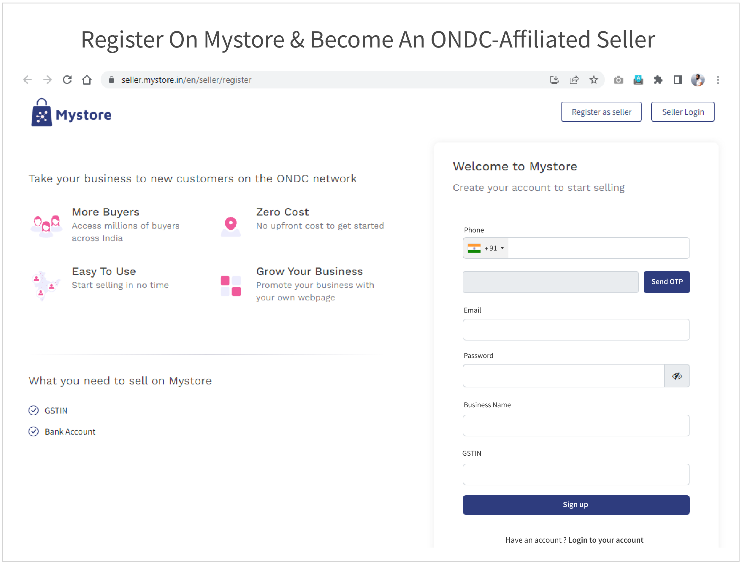 ONDC Network & ONDC Network Seller App - Explained | Mystore