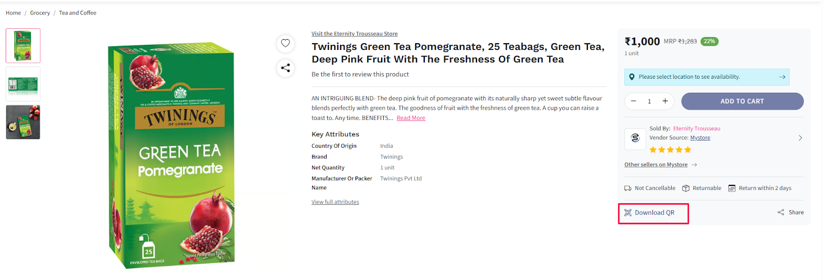 Seller & Product QR Codes and Digital Catalog