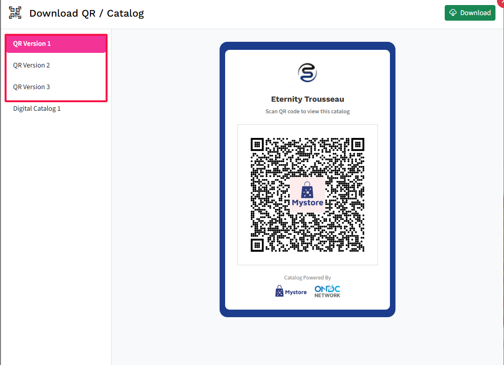 Seller & Product QR Codes and Digital Catalog